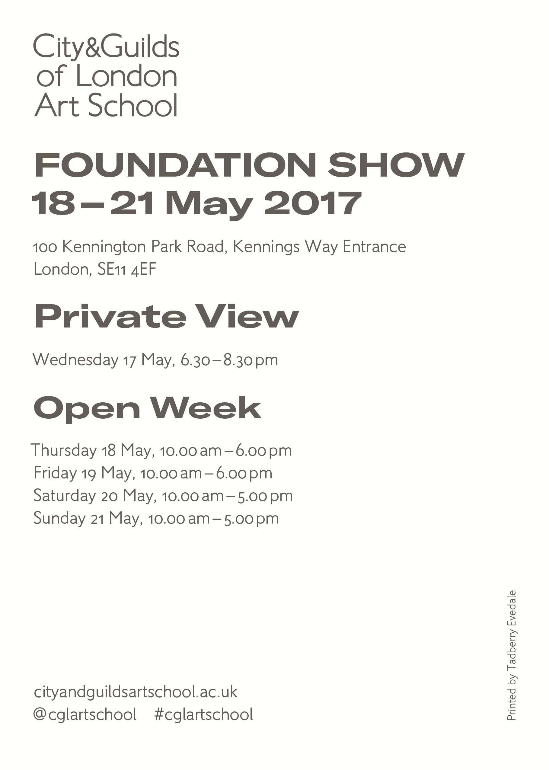 Foundation Show 2017, 18-21 May | City & Guilds | London Art School