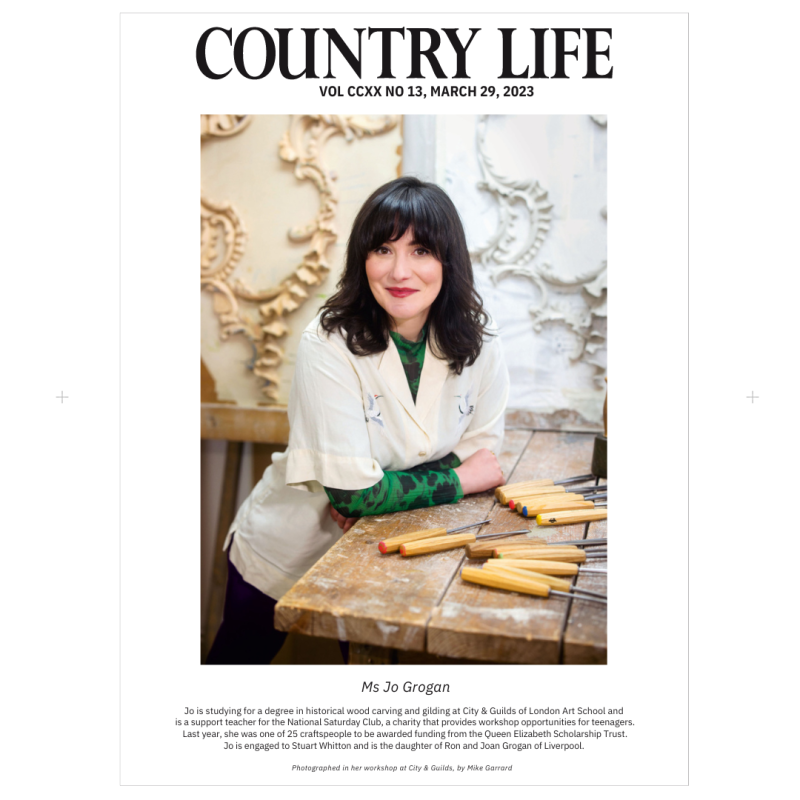 Final year woodcarving student featured in Country Life magazine | City ...